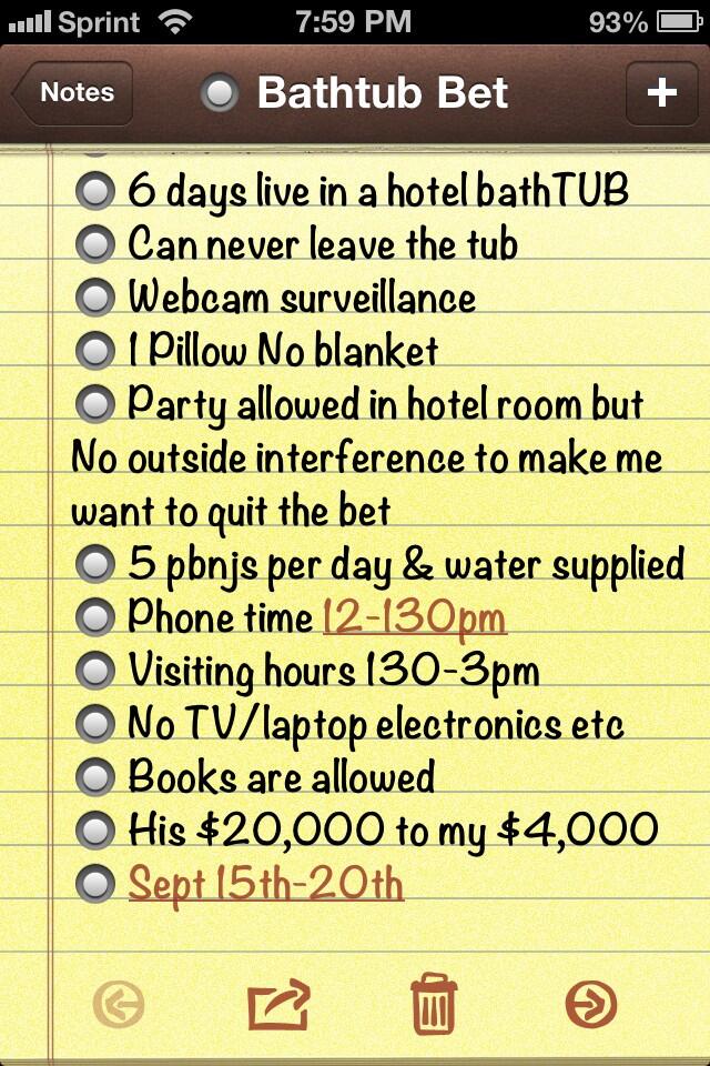 Poker pro skal bo i badekar i 6 dage